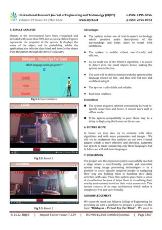 Drishyam - Virtual Eye for Blind | PDF | Web Development | Internet
