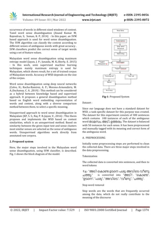 Malayalam Word Sense Disambiguation using Machine Learning Approach | PDF
