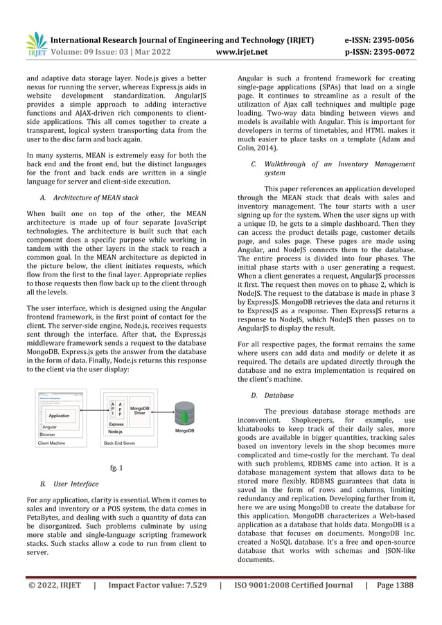 Transforming Inventory Management System using MEAN Stack | PDF