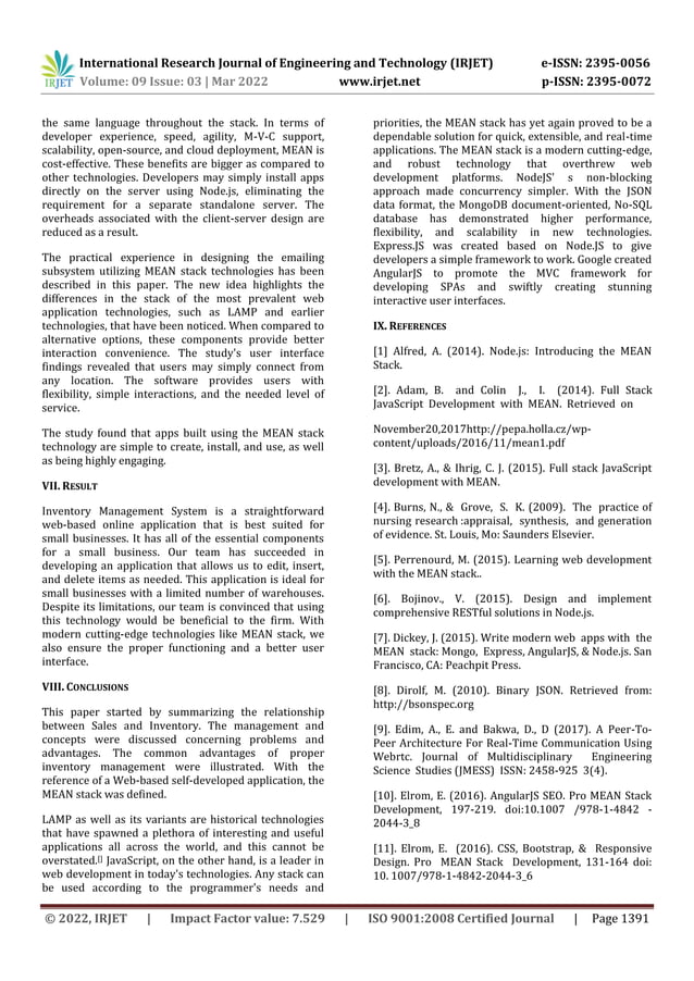 Transforming Inventory Management System using MEAN Stack | PDF
