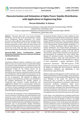 Characterization and Estimation of Alpha Power Sujatha Distribution with Applications to ...