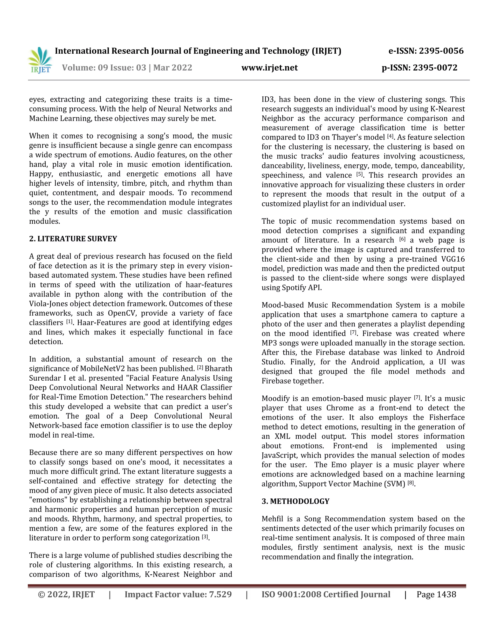 Mehfil : Song Recommendation System Using Sentiment Detected | PDF