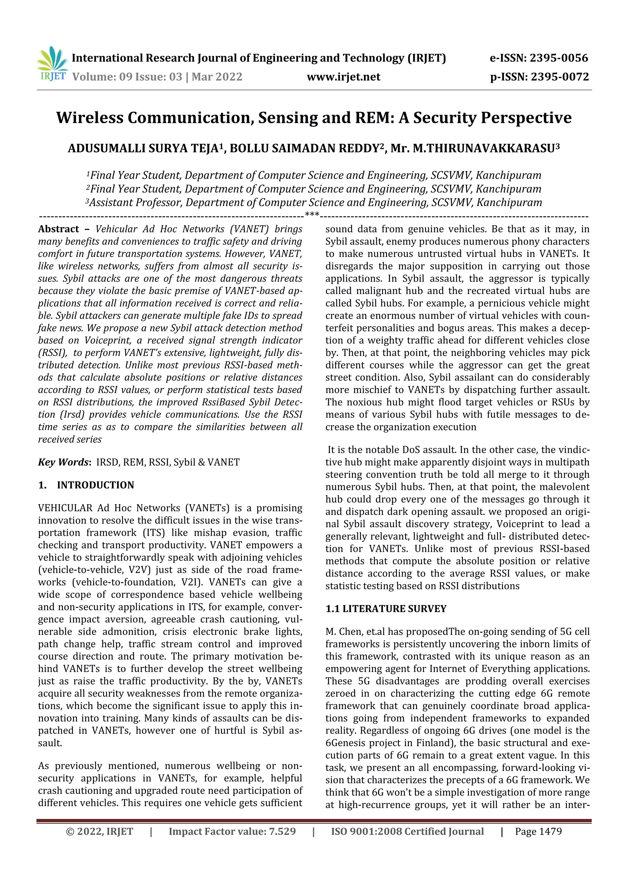 Wireless Communication Sensing And Rem A Security Perspective Pdf Information And Network