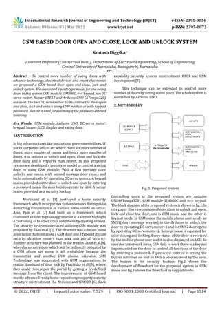 GSM BASED DOOR OPEN AND CLOSE, LOCK AND UNLOCK SYSTEM | PDF