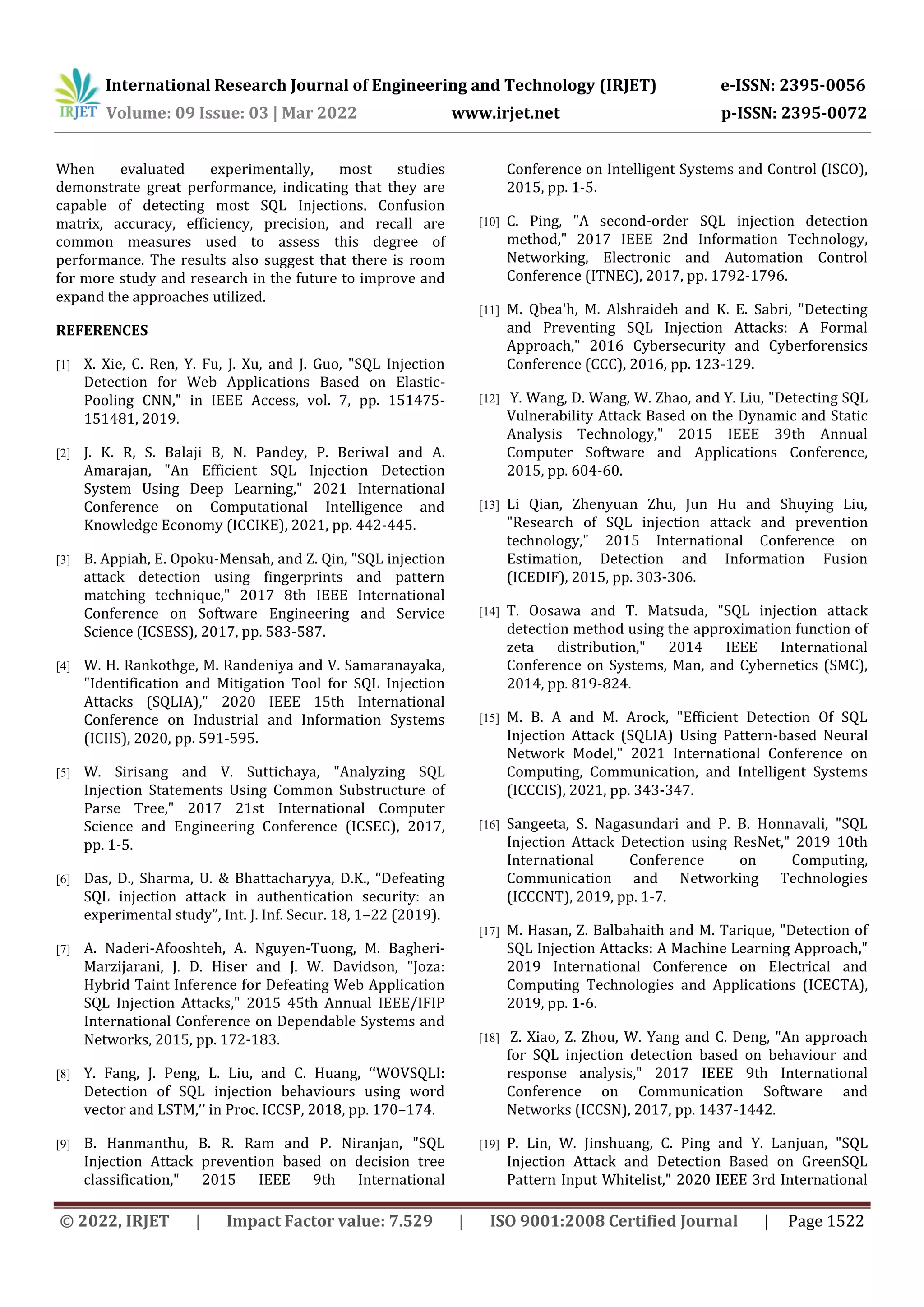 Literature Survey On Web Based Recognition Of Sql Injection Attacks Pdf