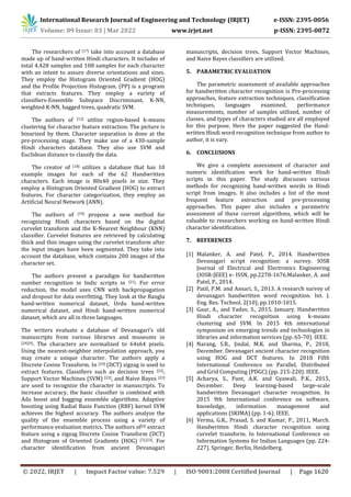 Hand-written Hindi Word Recognition - A Comprehensive Survey | PDF