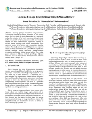 Unpaired Image Translations Using GANs: A Review | PDF | Graphics ...