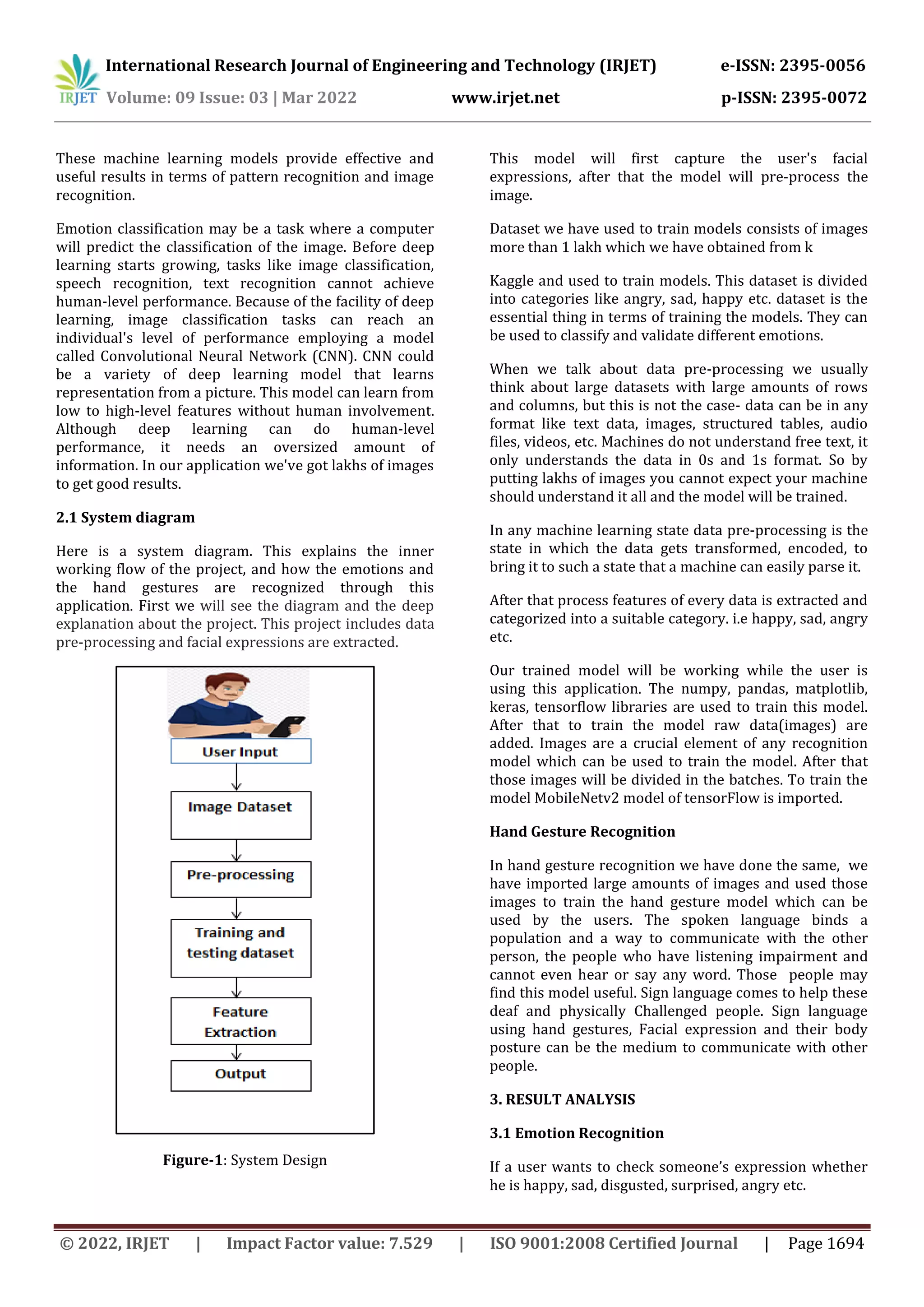 Emotions and Hand Gestures Recognition using Computer Vision | PDF ...