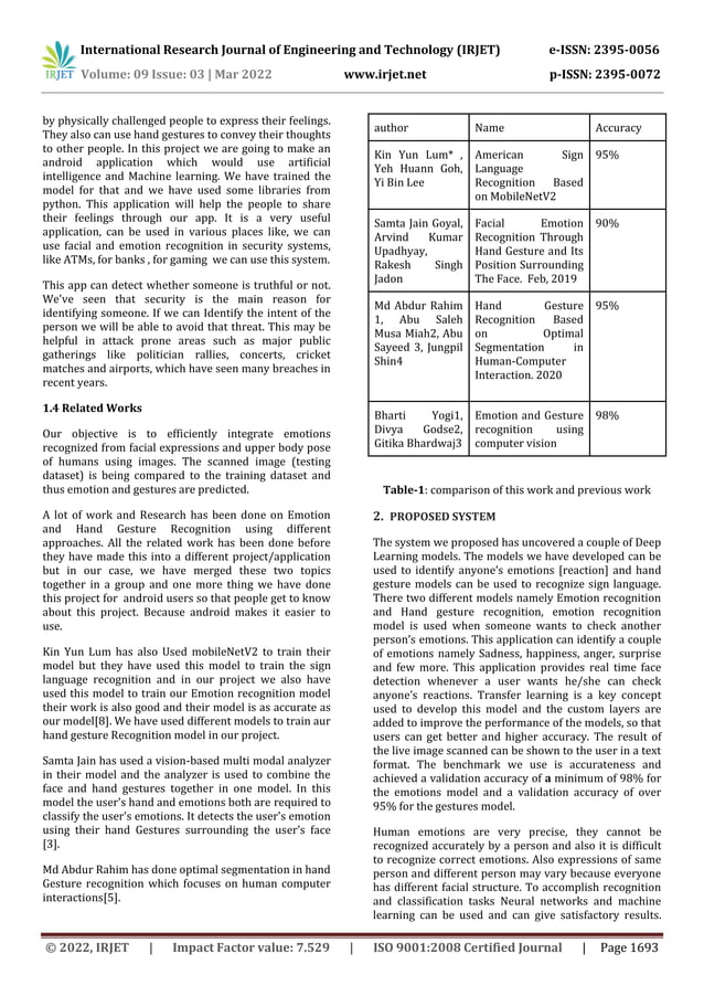 Emotions and Hand Gestures Recognition using Computer Vision | PDF ...