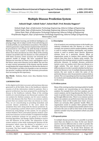 Multiple Disease Prediction System | PDF