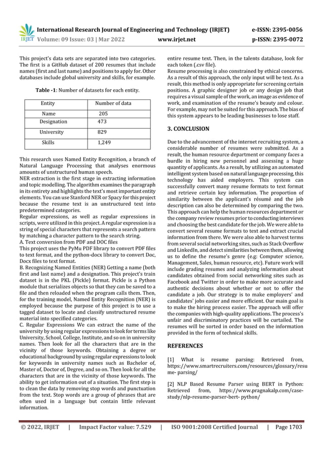 Resume Parser with Natural Language Processing | PDF