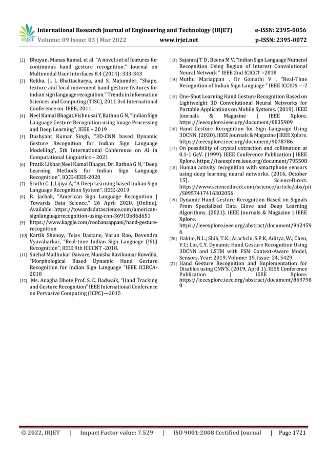 Dynamic Hand Gesture Recognition for Indian Sign Language: A Review | PDF