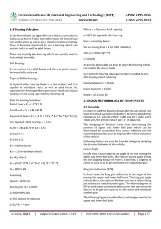 DESIGN AND ANALYSIS OF FRONT WHEEL ASSEMBLY OF A FORMULA STUDENT CAR | PDF