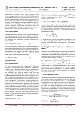 Precise Foreground Extraction, Bias Correction and Segmentation of Intensity Non Uniformed Brain ...