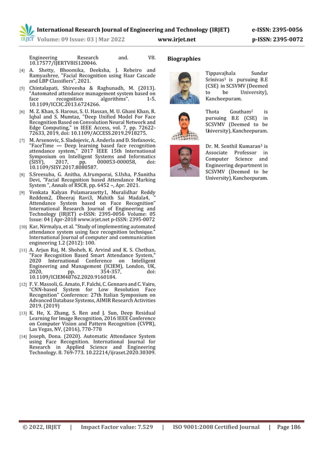 Face Recognition based Smart Attendance System Using IoT | PDF