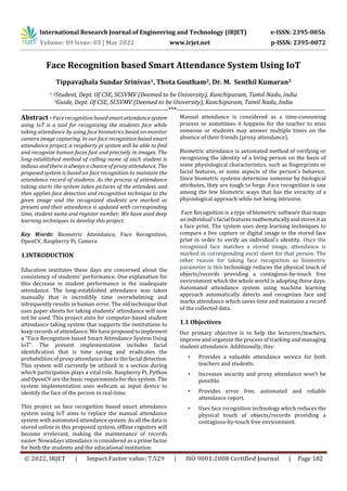 Face Recognition based Smart Attendance System Using IoT | PDF