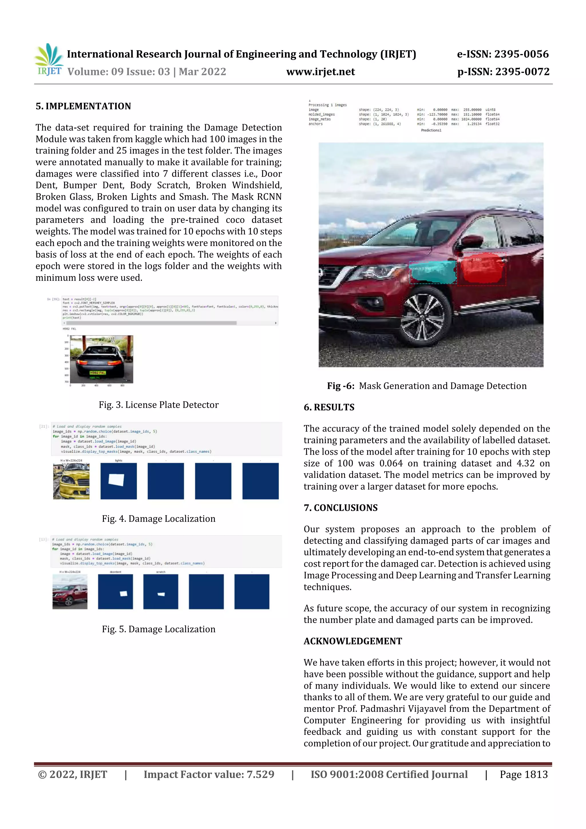 Car Damage Assessment to Automate Insurance Claim | PDF