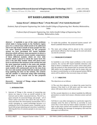 IOT BASED LANDSLIDE DETECTION | PDF