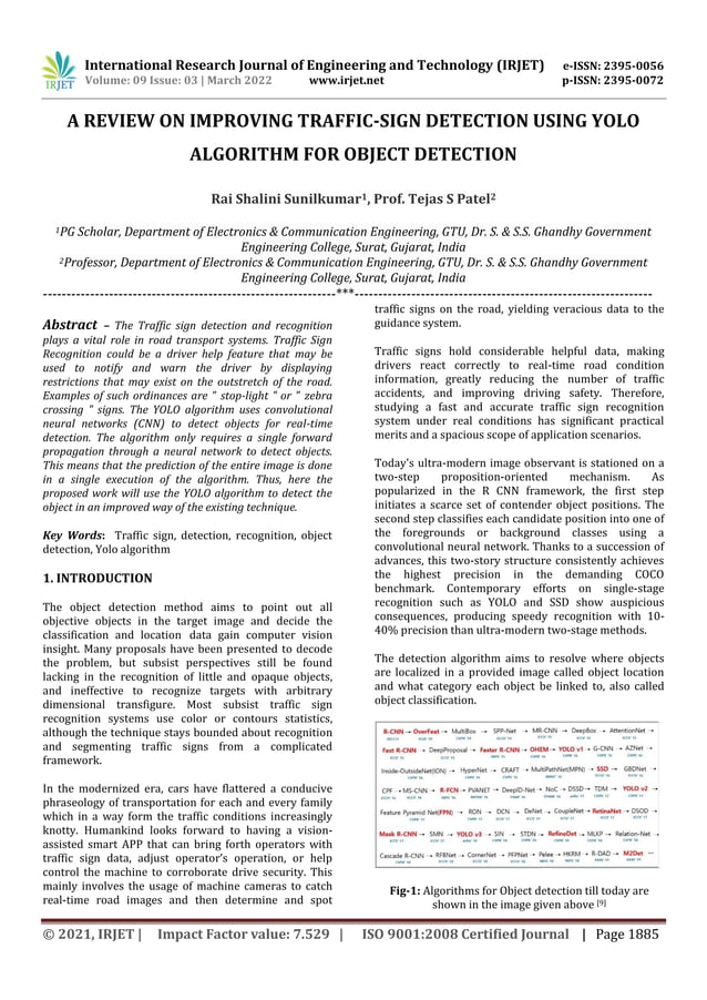 A Review On Improving Traffic Sign Detection Using Yolo Algorithm For
