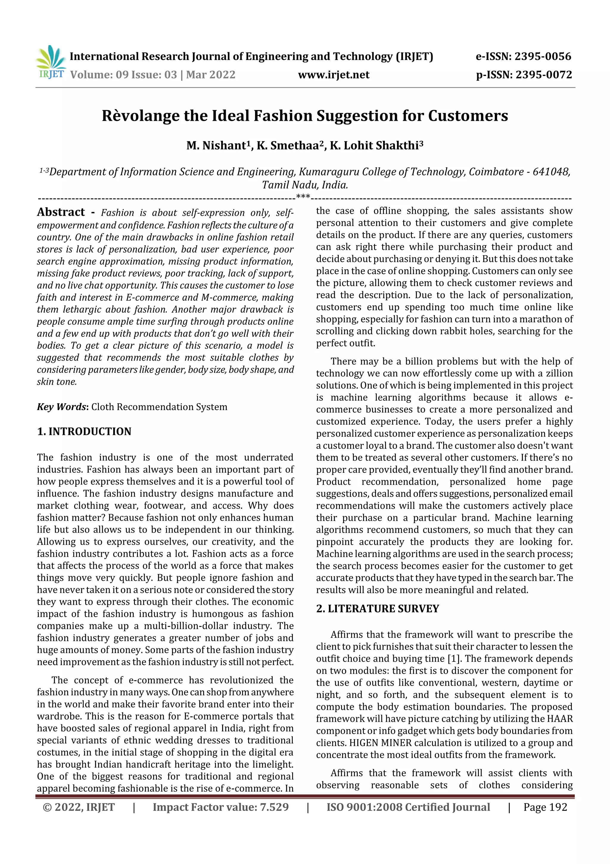 Rèvolange the Ideal Fashion Suggestion for Customers | PDF