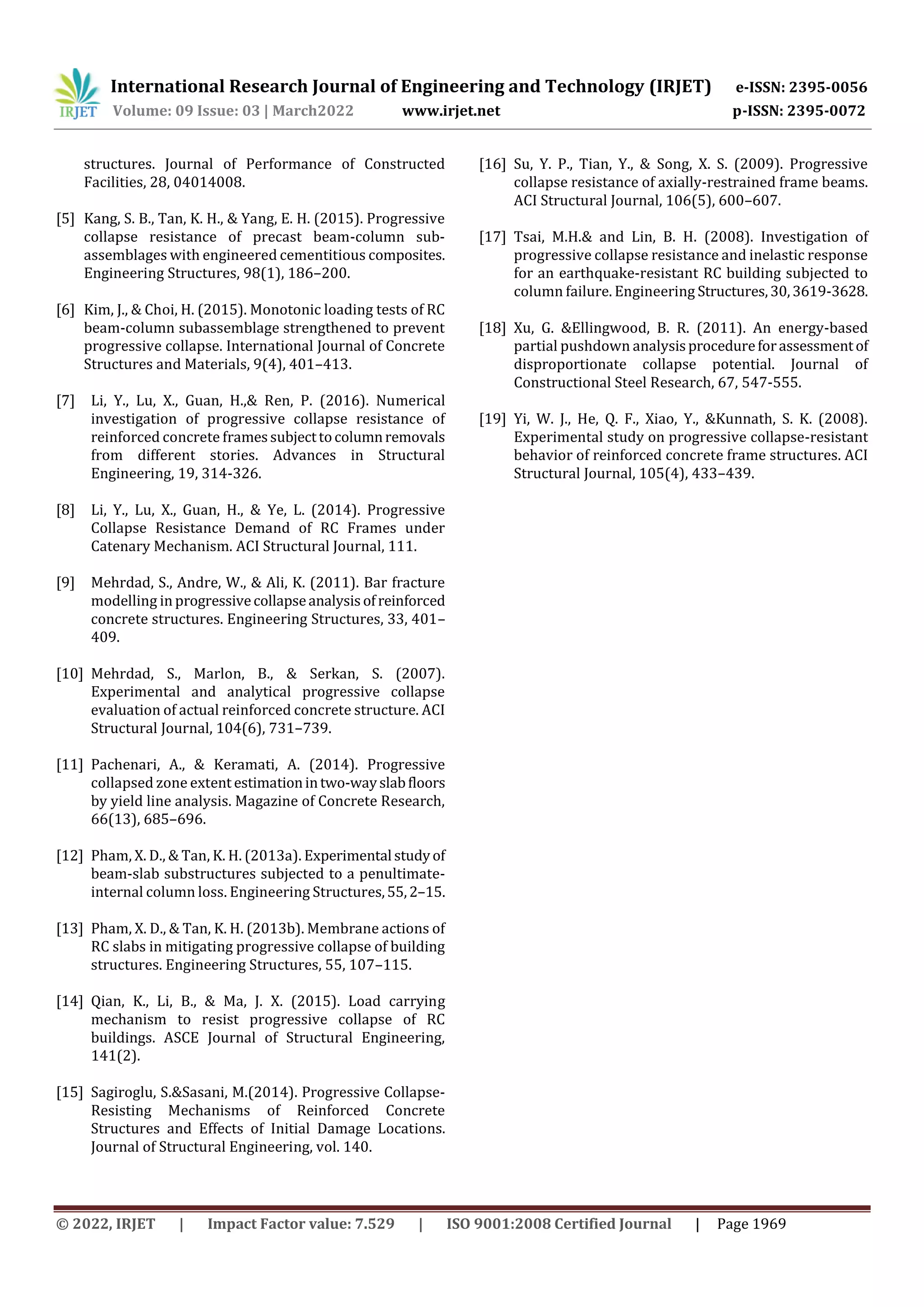 Seismic Response of RCC Building under Column Removal Scenario | PDF