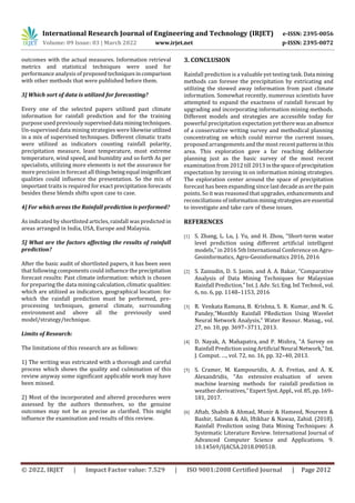 A Literature Review on Rainfall Prediction using different Data Mining Techniques | PDF