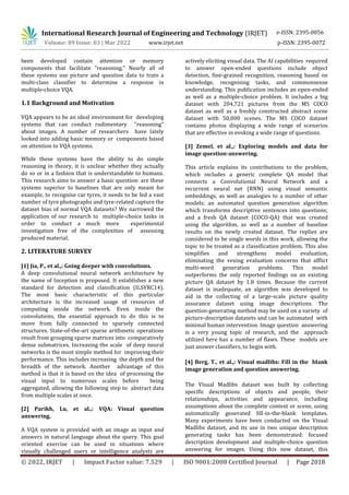 A Literature Survey on Image Linguistic Visual Question Answering | PDF | Photo Editing Software ...