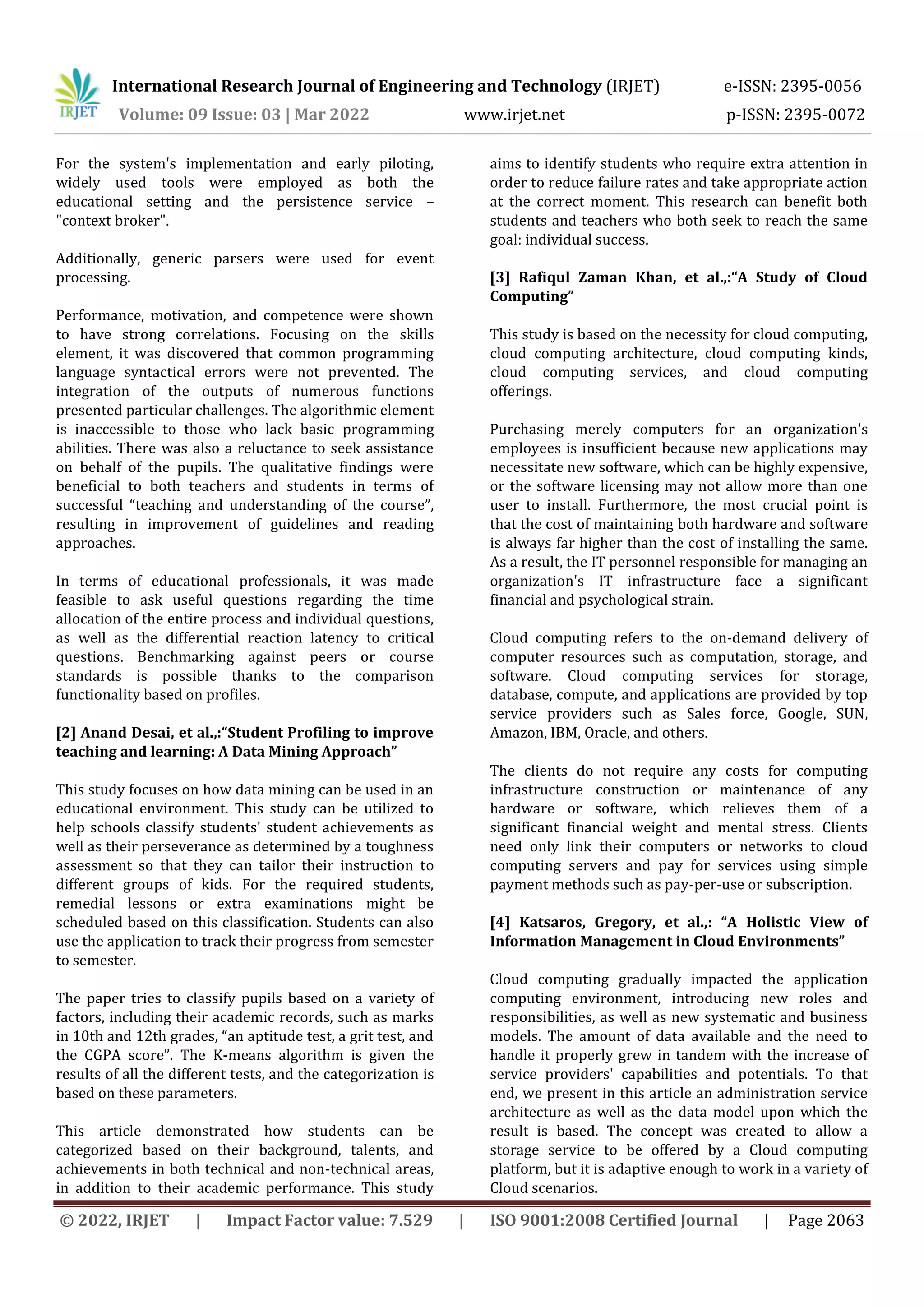 A Literature Survey on Student Profile Management System | PDF