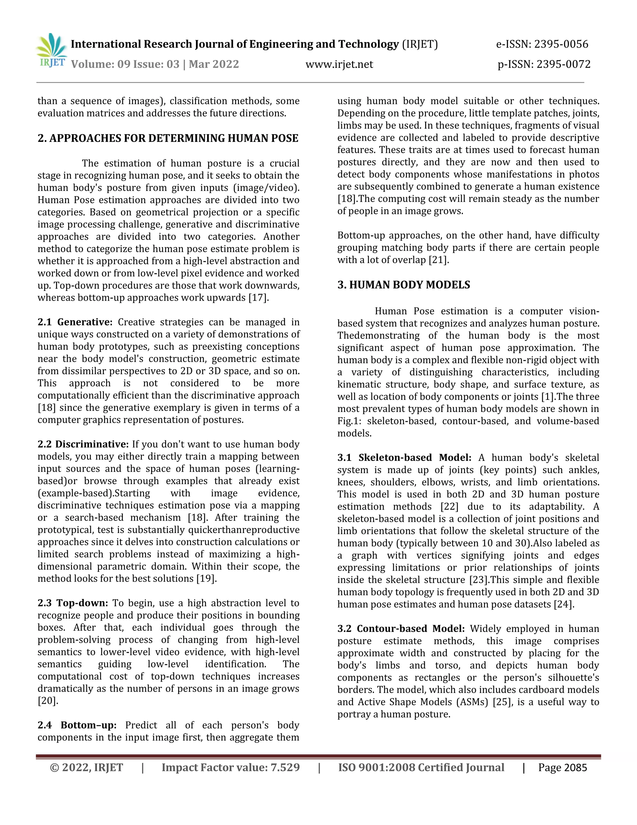 A Survey On Human Pose Estimation And Classification Pdf