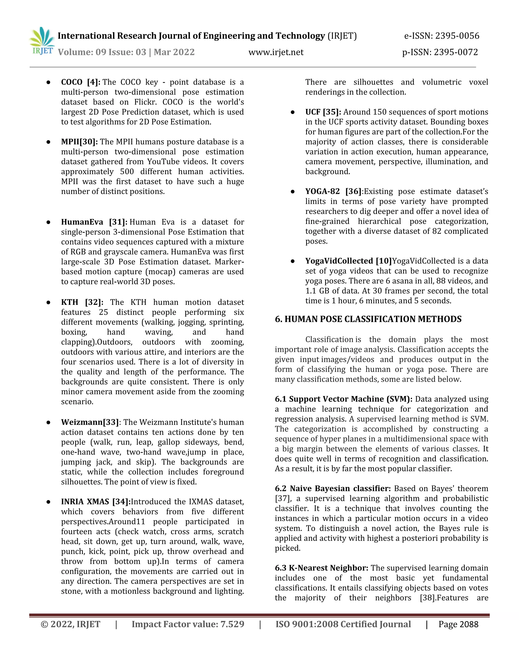 A Survey On Human Pose Estimation And Classification Pdf