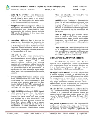 A SURVEY ON HUMAN POSE ESTIMATION AND CLASSIFICATION | PDF