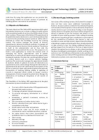 Online OPD Appointment & Hospital Information System | PDF