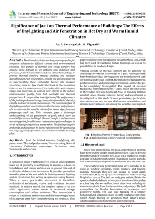 Significance of Jaali on Thermal Performance of Buildings: The Effects ...