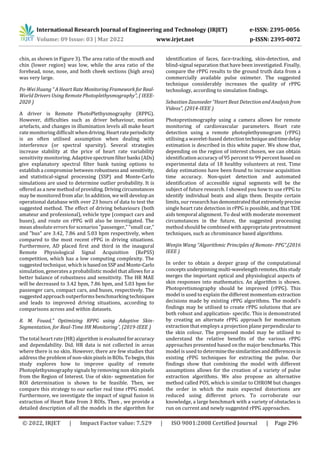 Remote Photoplethysmography (rPPG) using RGB Camera using Peak Detection Algorithm for ...