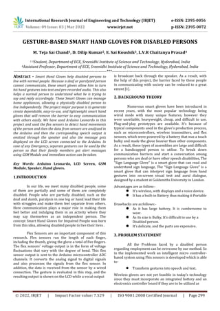 GESTURE-BASED SMART HAND GLOVES FOR DISABLED PERSONS | PDF