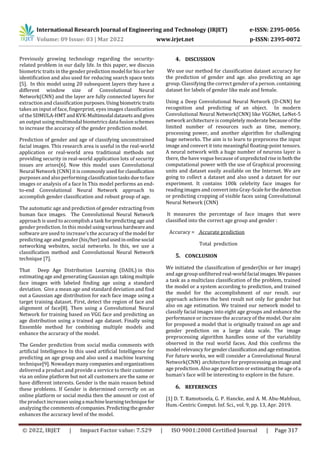 Literature Review on Gender Prediction Model using CNN Algorithm | PDF