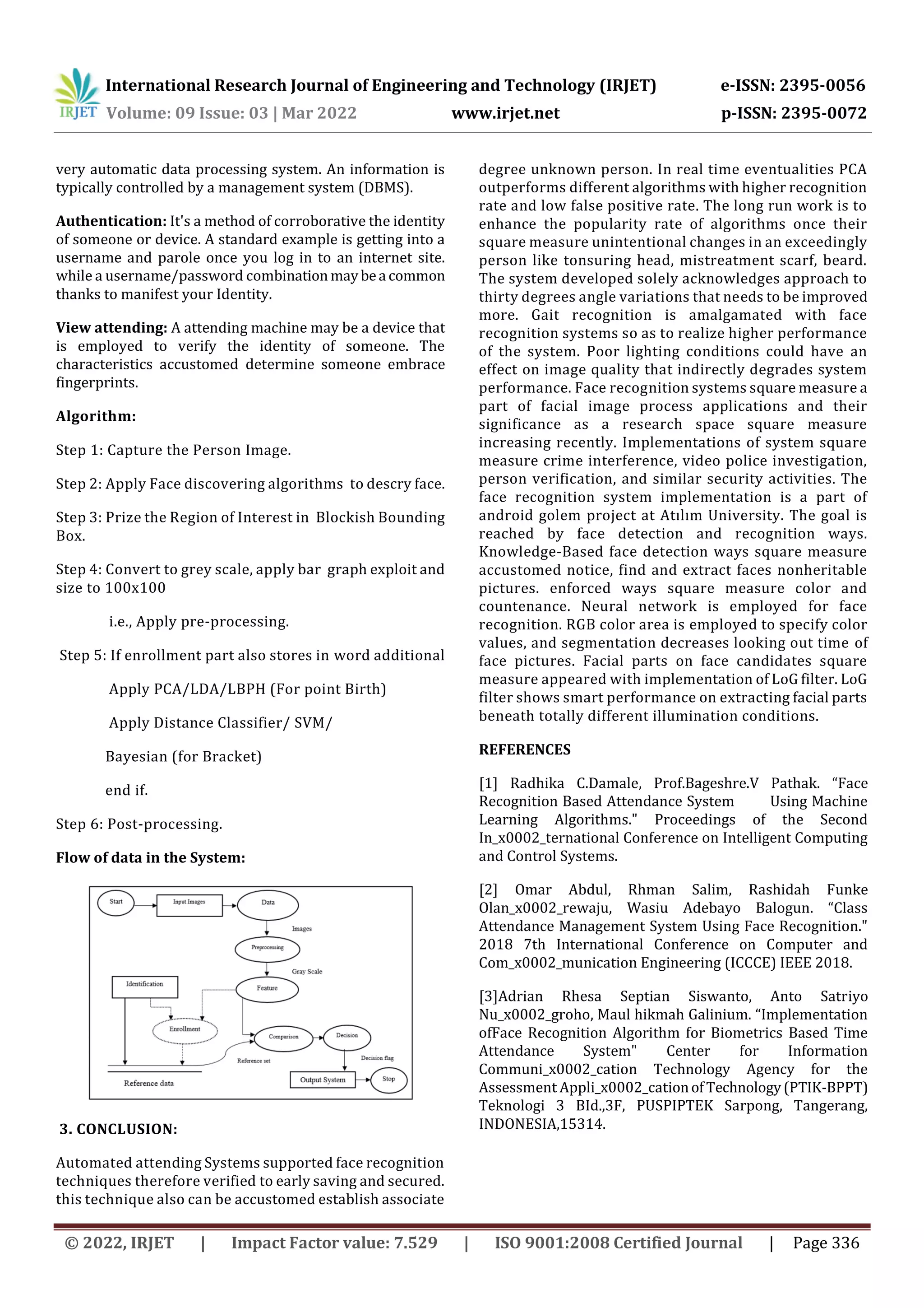 Attendance System using Face Recognition | PDF