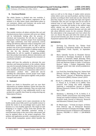 FoodSub: Online Food Subscription | PDF