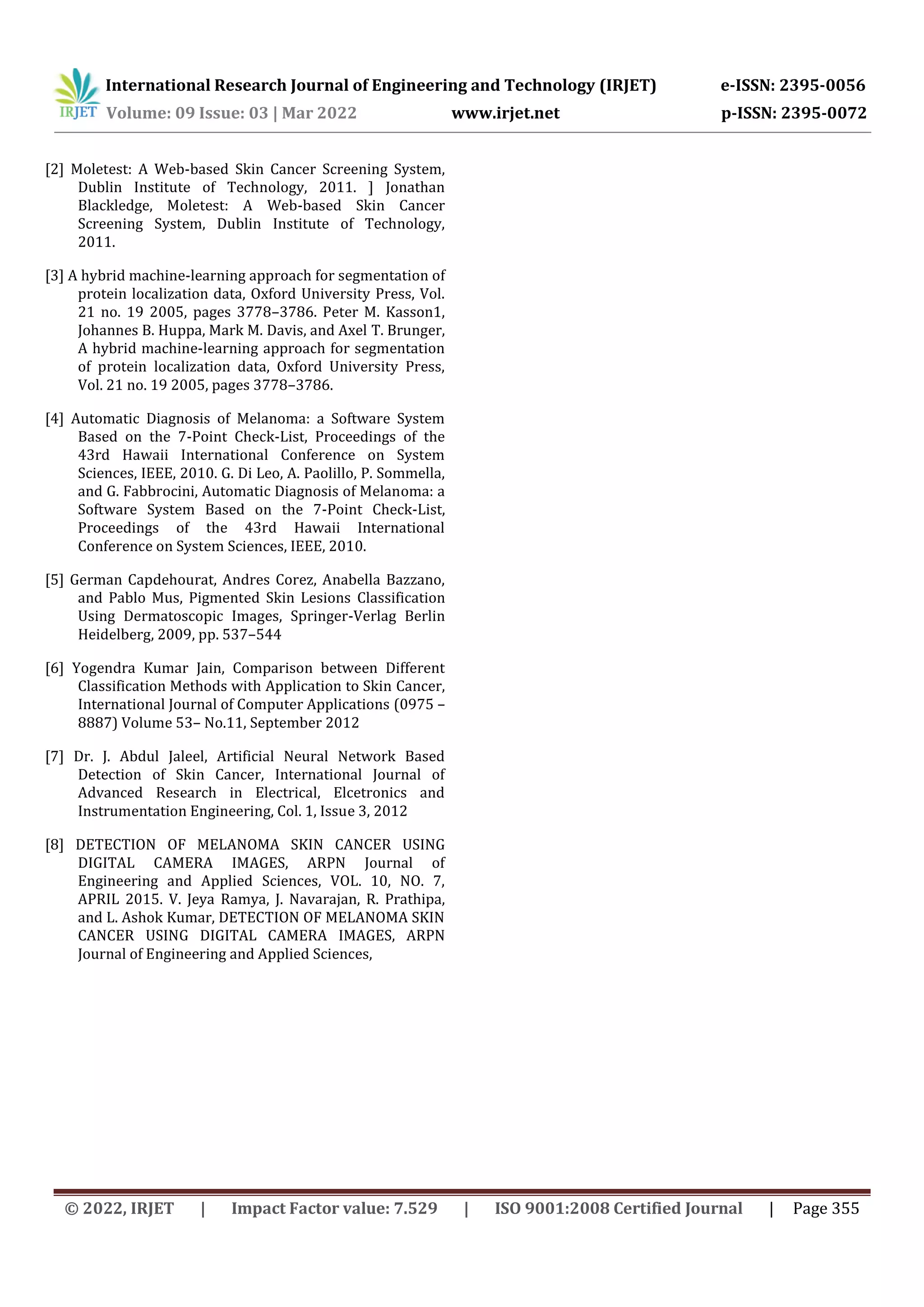 Skin Cancer Detection Application | PDF