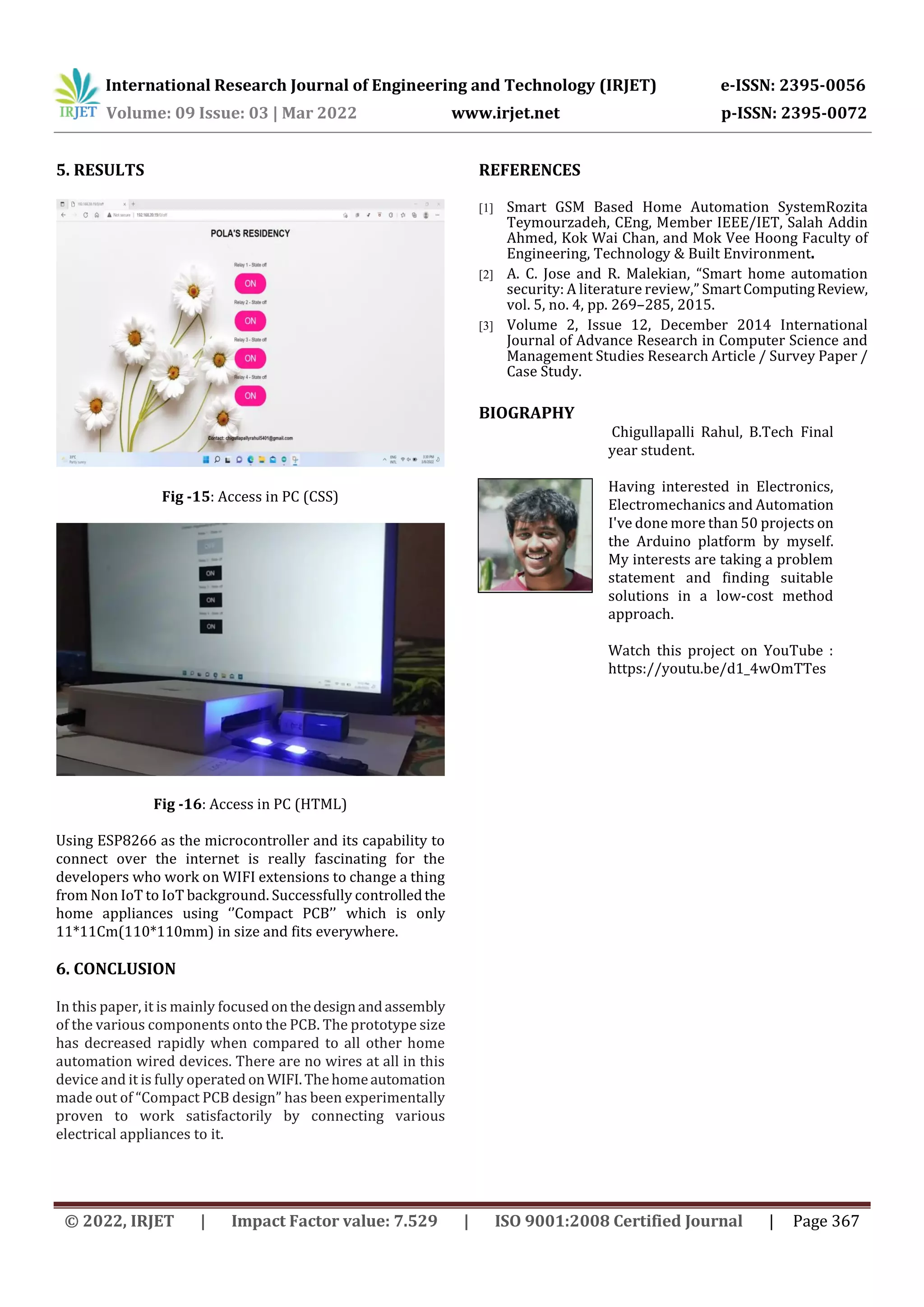 DESIGN AND ASSEMBLY OF COMPACT PCB FOR HOME AUTOMATION | PDF