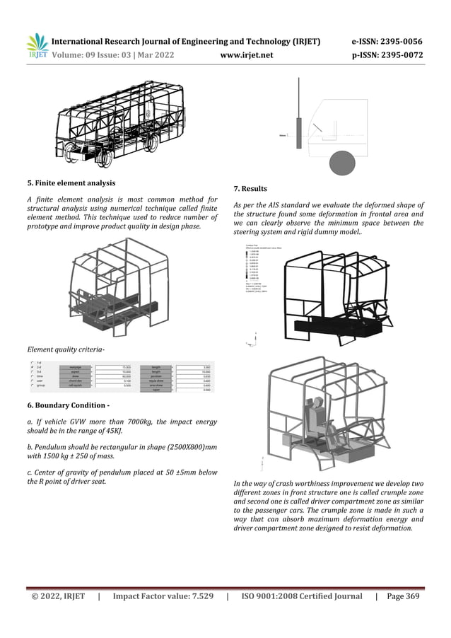 Finite Element Analysis of Bus Structure as per ECER29 | PDF | Injuries ...