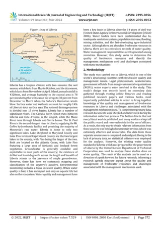 A REVIEW OF LIBERIA’S WATER RESOURCES: THE QUALITY AND MANAGEMENT WITH ...