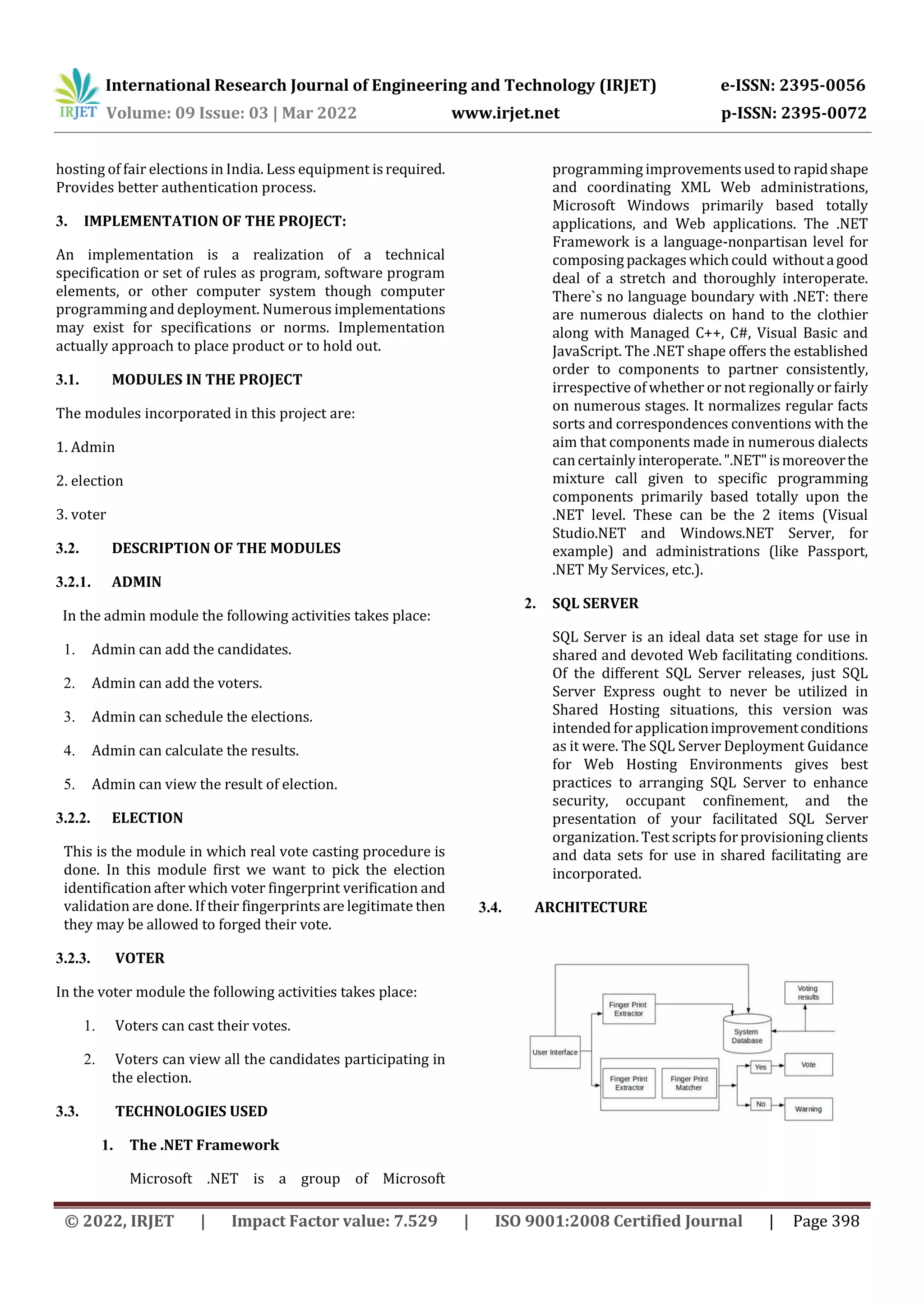 FINGERPRINT BASED SECURED VOTING | PDF