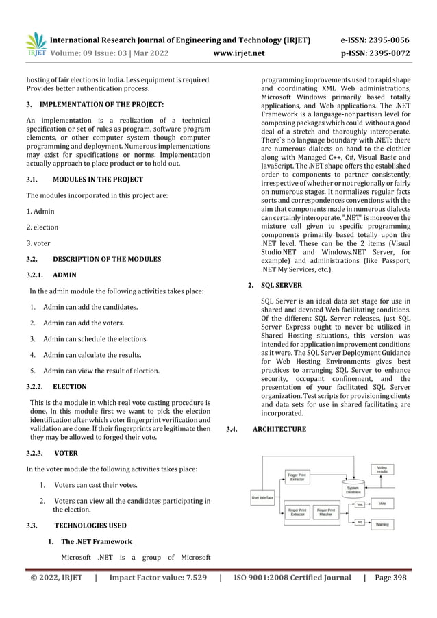 FINGERPRINT BASED SECURED VOTING | PDF