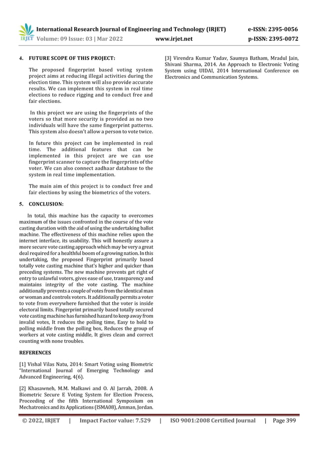 FINGERPRINT BASED SECURED VOTING | PDF