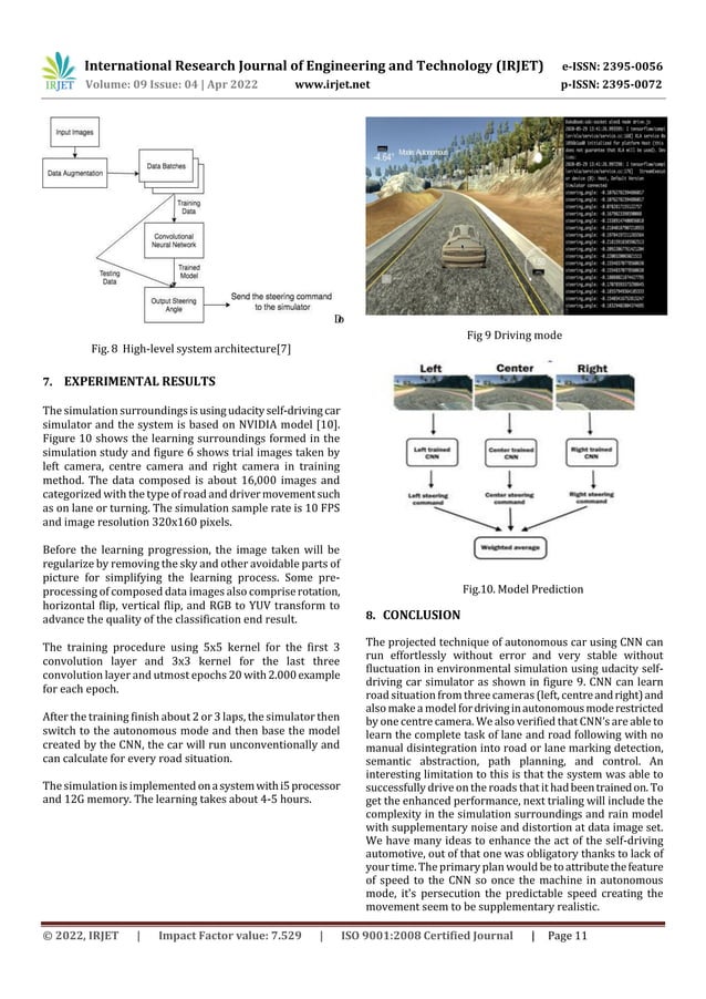 An Experimental Analysis on Self Driving Car Using CNN | PDF