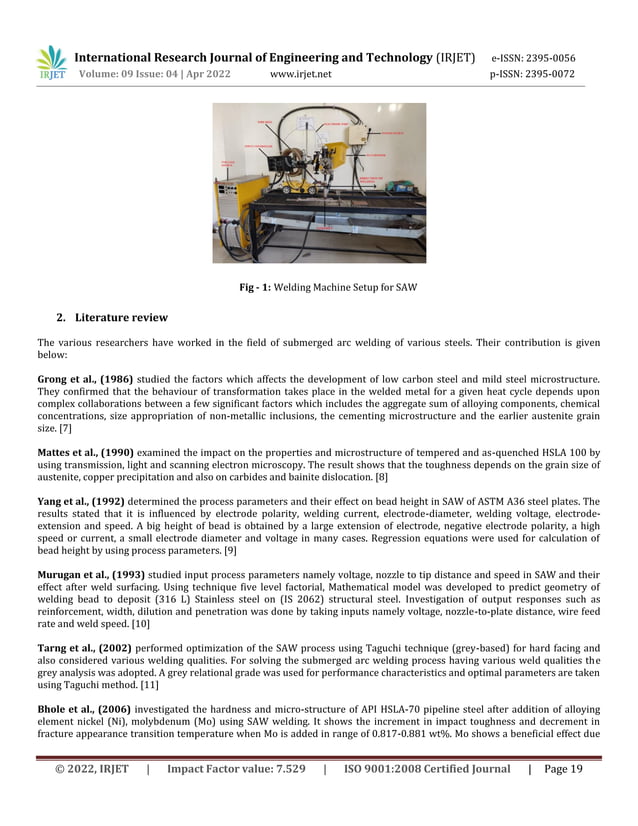 A REVIEW ON SUBMERGED ARC WELDING | PDF