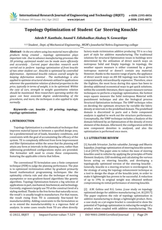 Topology Optimization of Student Car Steering Knuckle | PDF | Sports ...