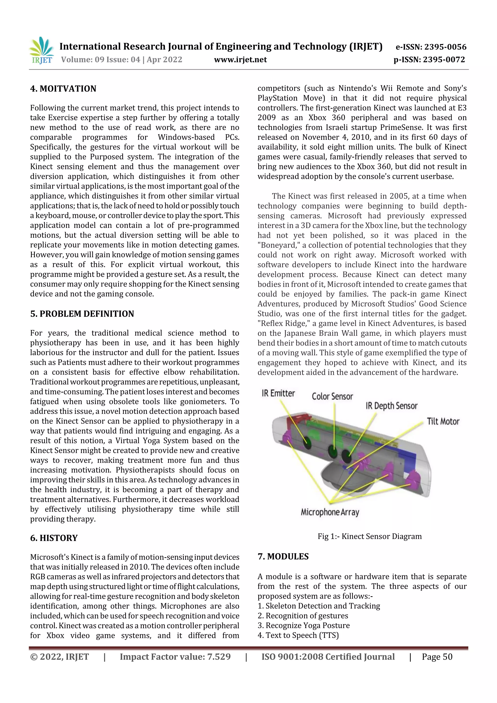 Virtual Yoga System Using Kinect Sensor | PDF