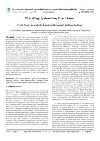 Virtual Yoga System Using Kinect Sensor | PDF | Physical Therapy | Wellness